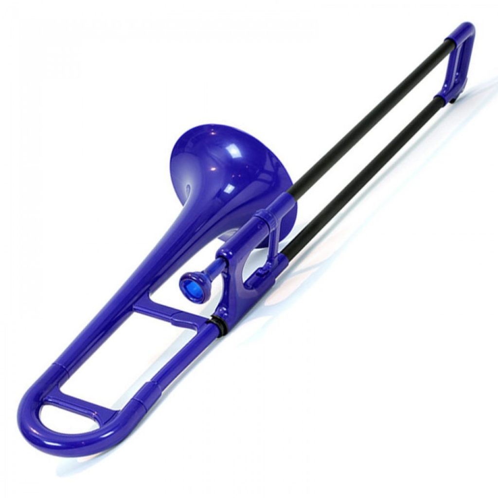 pBone Mini Blue Plastic Trombone - Heritage Music UK